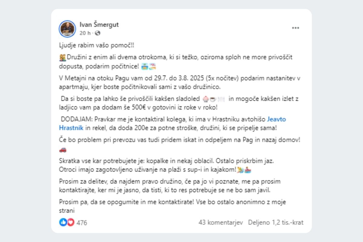 Trboveljčan podarja počitnice - Savus